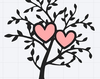 Love tree svg | Etsy