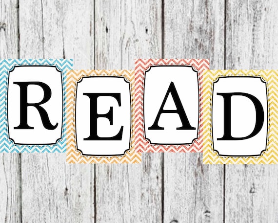 Read sign for classroom or reading nook Glitter Read sign
