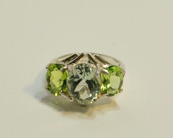 Prasiolite ring | Etsy