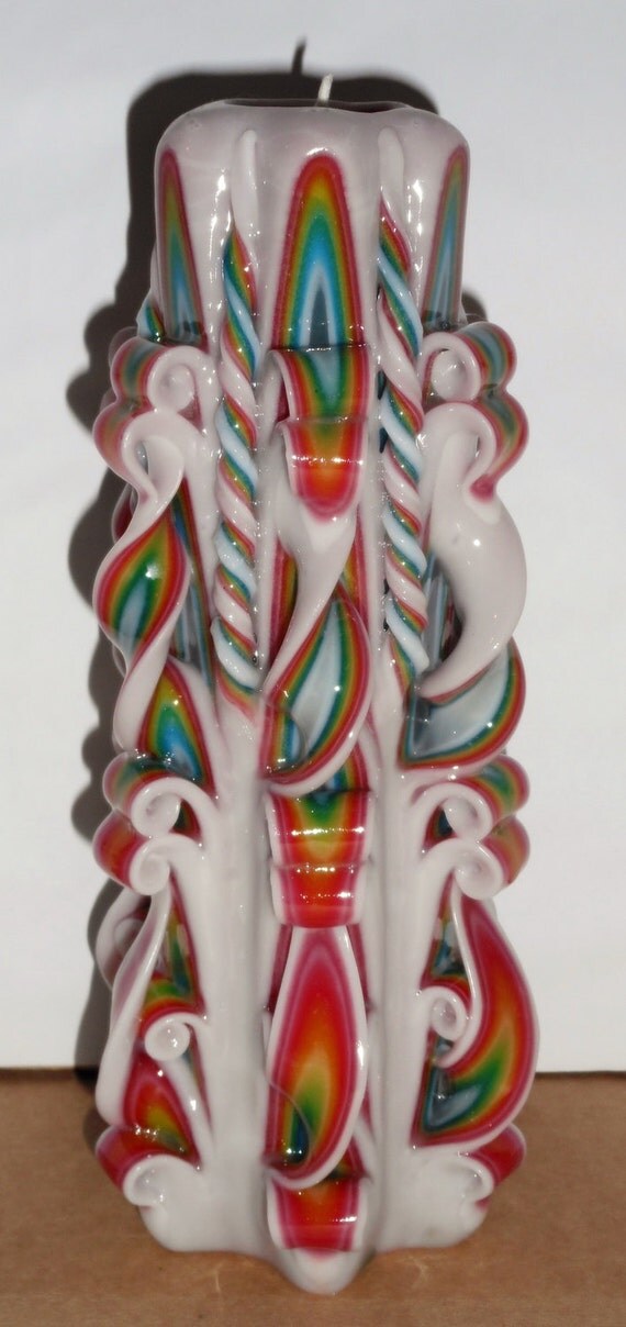 Unique handmade gift candle Hand Carved candles by ManeloCandles