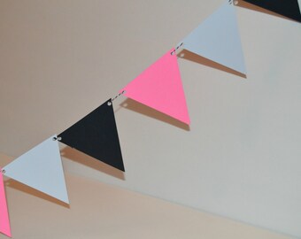 Pink Triangle Flag Banner / Pink Pennant Banner / Pink Bunting