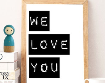We love you print | Etsy