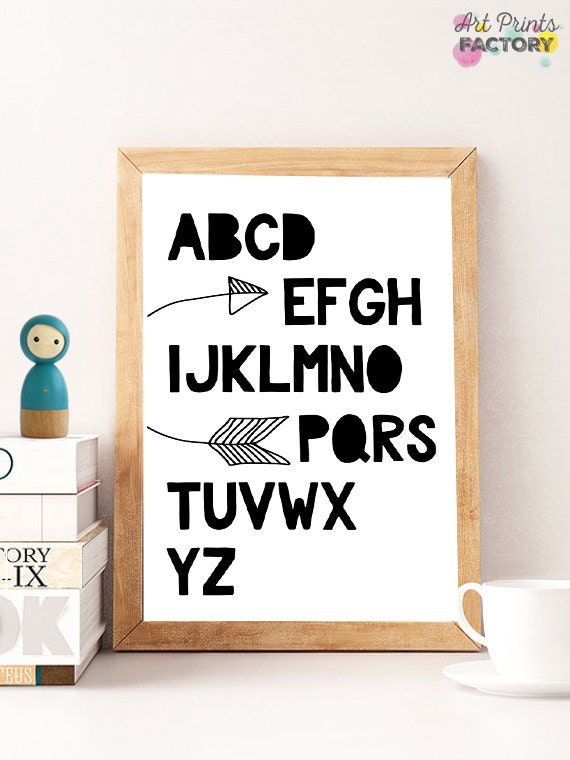 Alphabet print Arrow alphabet Kids alphabet by ArtPrintsFactory