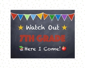 7th grade sign | Etsy