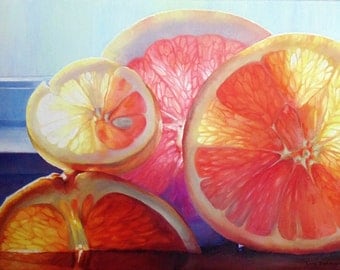 Grapefruit painting | Etsy