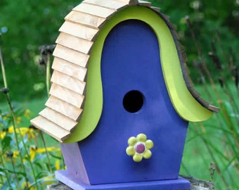 Purple bird house | Etsy