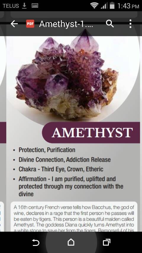Amethyst Crystal Meaning Cards Crystal Information Cards