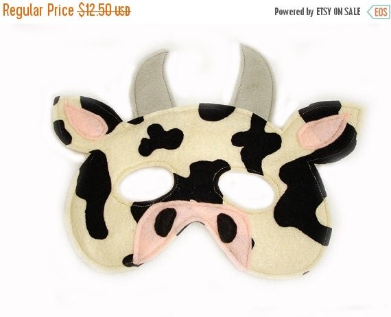 Christmas Sale Children's COW Farm Animal Felt Mask