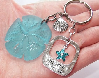 Sea glass keychain | Etsy
