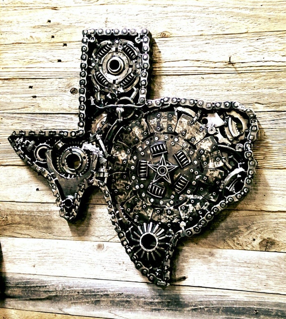 Custom Steel Texas State Shape Art