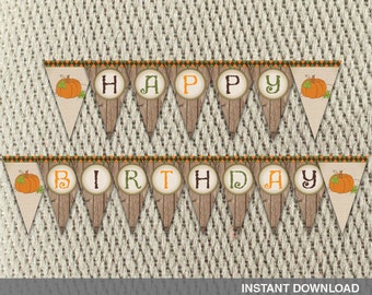 Fall birthday banner | Etsy