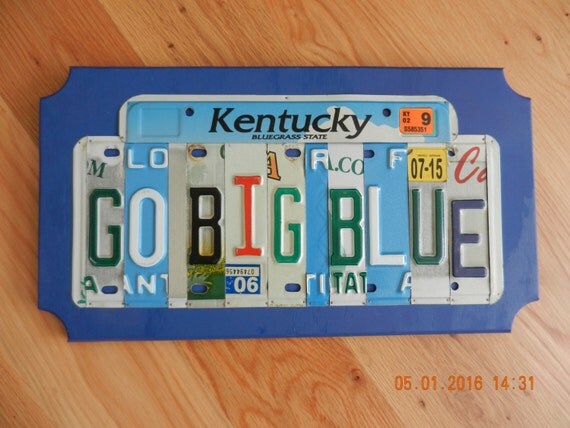 Kentucky Go Big Blue License Plate Sign made to Order