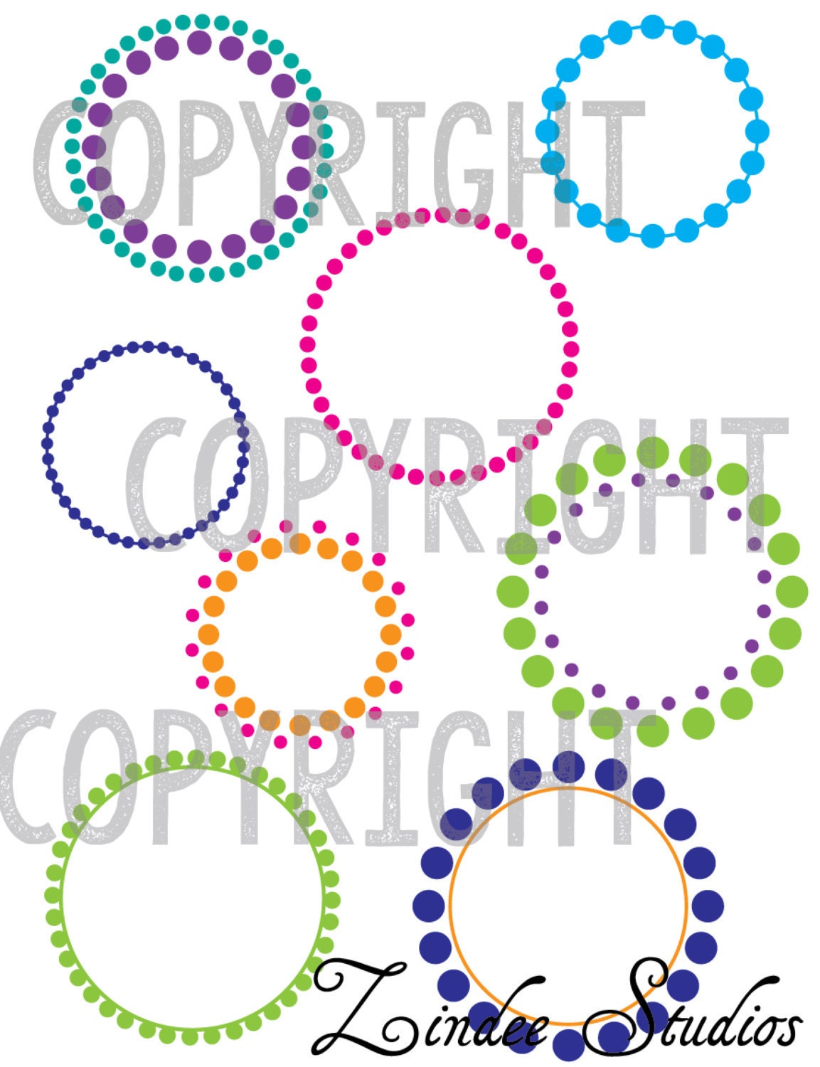 polka dot circle frame monogram cut file vinyl ready design