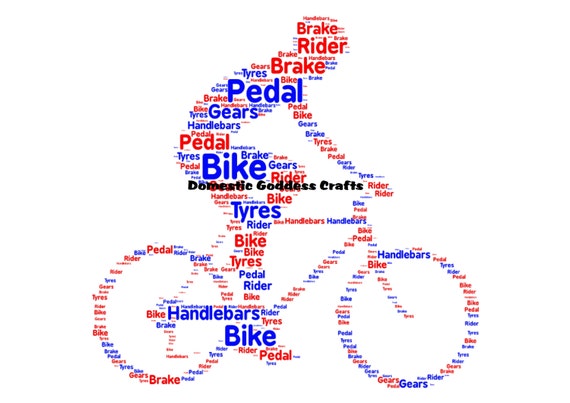 Personalised Bike Print Bike Word Art Bike Word Collage