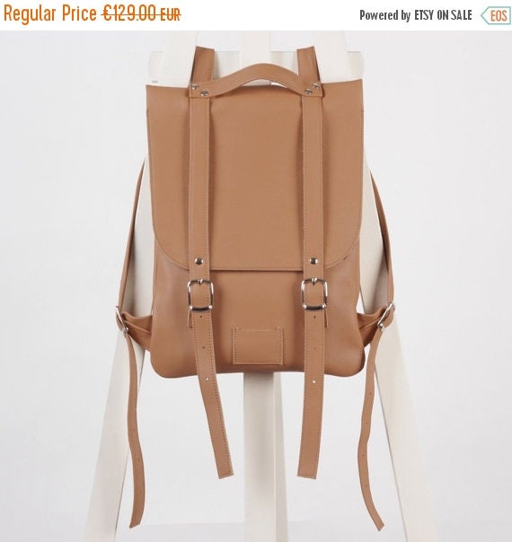 ON SALE Saddle Brown leather backpack rucksack / To by kokosina
