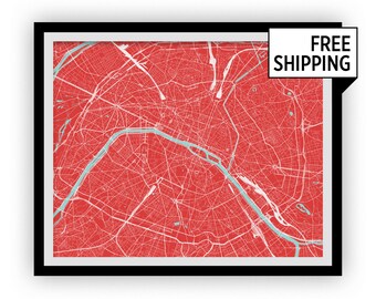 Items similar to Paris Decor, Paris Map, Heart, Pink, Mint, Parisian ...