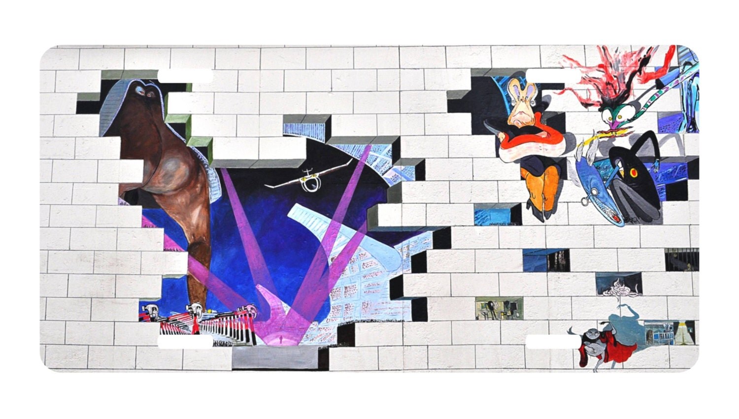 Pink Floyd The Wall Graffiti License Plate by MobileExpressions