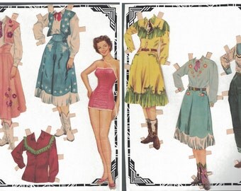 Cowboy paper doll | Etsy