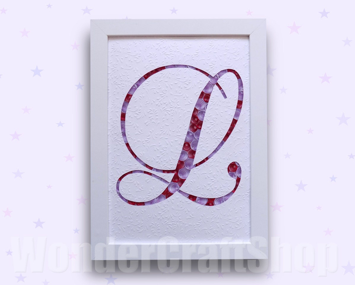 letter l letter wall art quilled monogram nursery letter