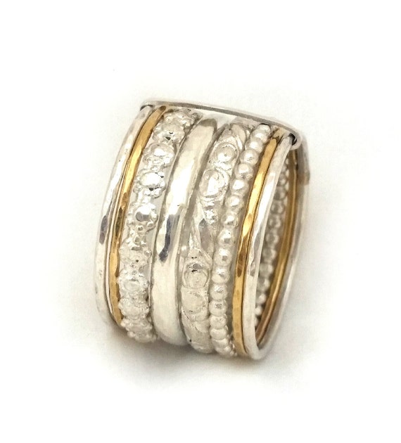 Beautiful women's stacking ring eight bands joined