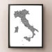 Italy Typography Map Italia Font Map Art Choose color and
