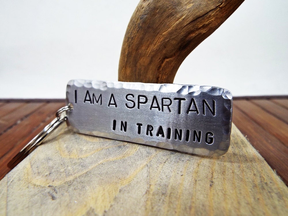 I Am A Spartan In Training Keychain Personalized Aluminum
