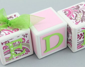 Custom Baby Name Blocks Baby Shower Baby by BlockPaperScizzors