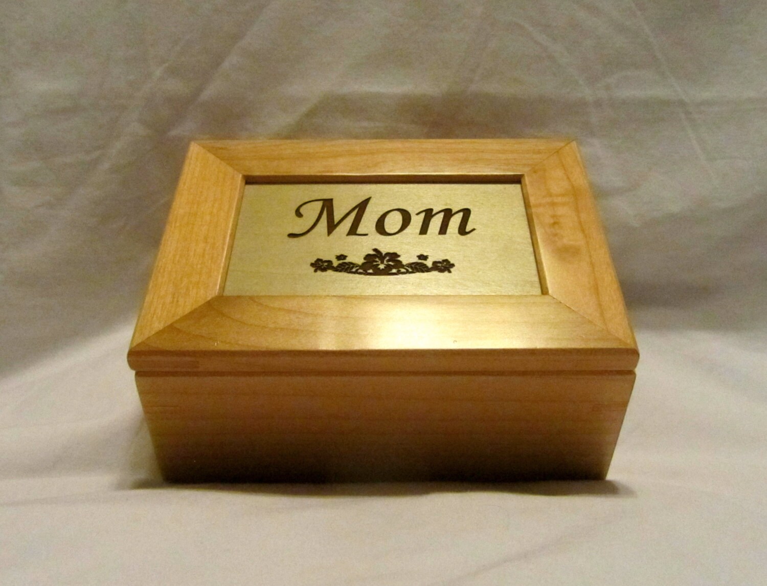 Personalized Maple Wooden Keepsake Box Custom Engraved Name