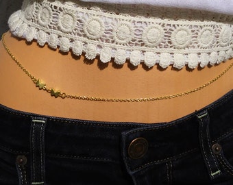 Gold belly chain | Etsy