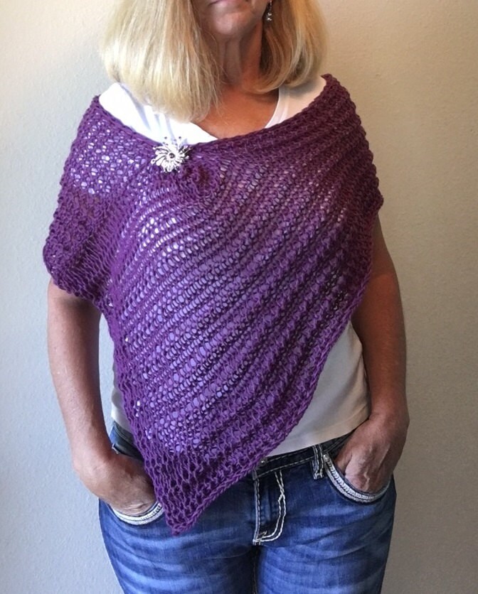 Impatient for Summer Poncho -- a loom knit pattern