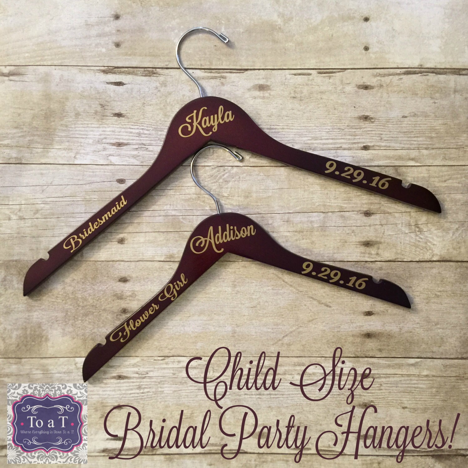 Child Size Bridal Party Hangers Perfect for Flower Girl or