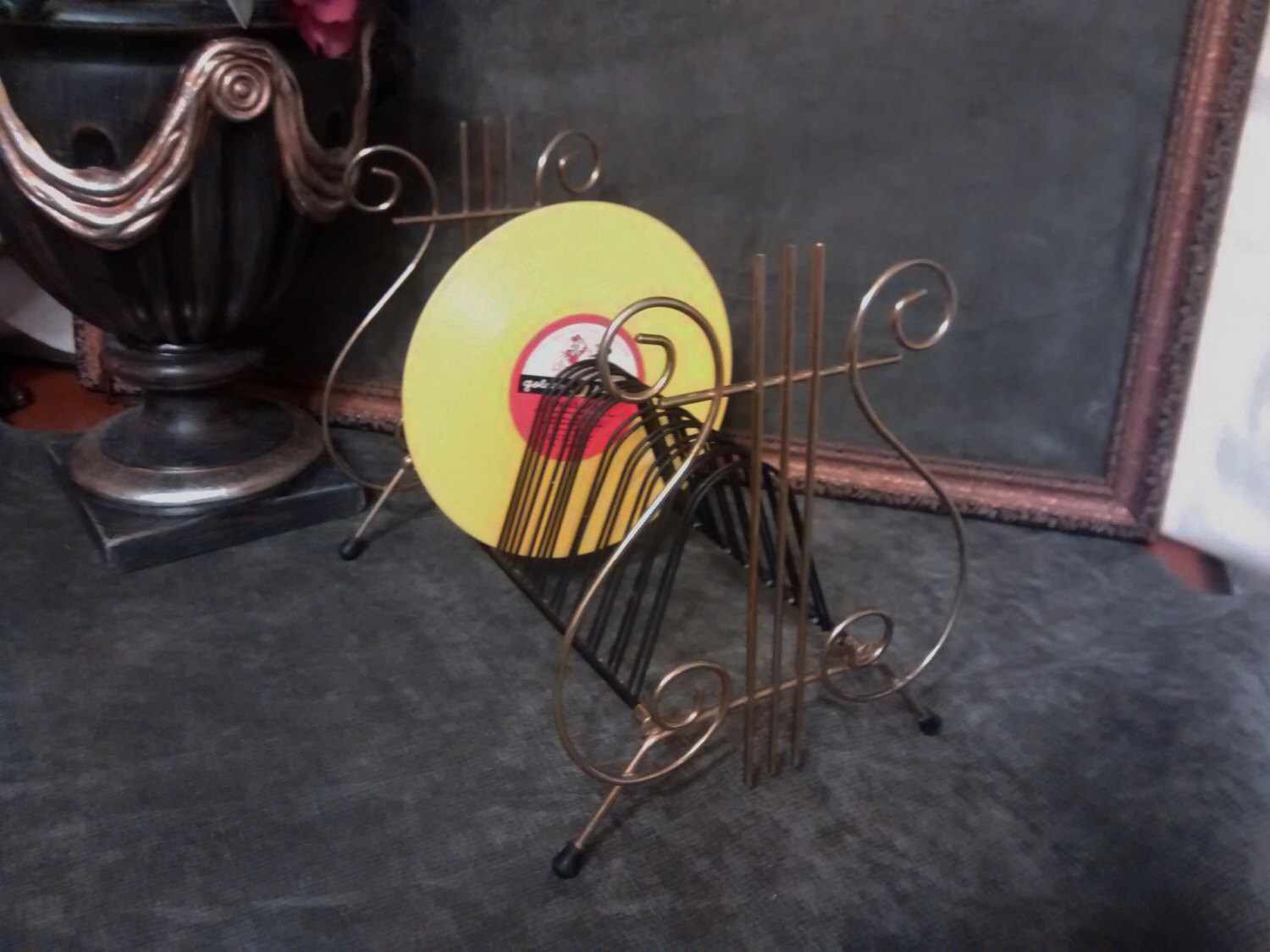 WIRE LP RACK, vintage, retro, record, album, 45’s, accessories, home ...