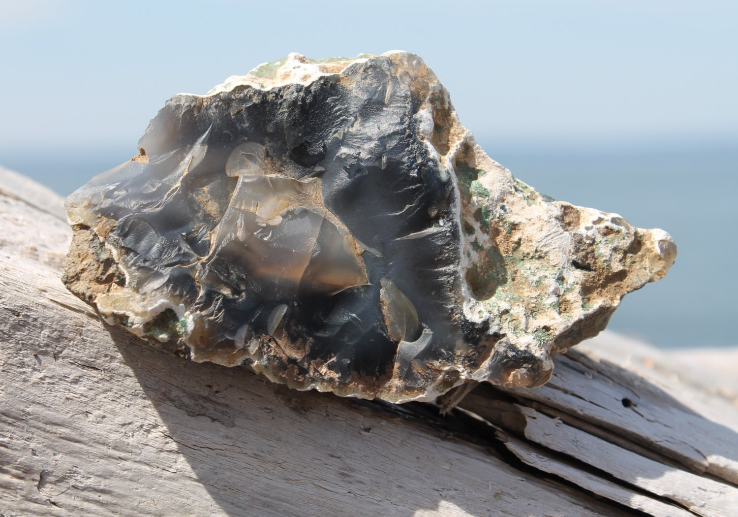 Dark Blue Gray Agate Rough Natural Ocean Stone Raw Rock