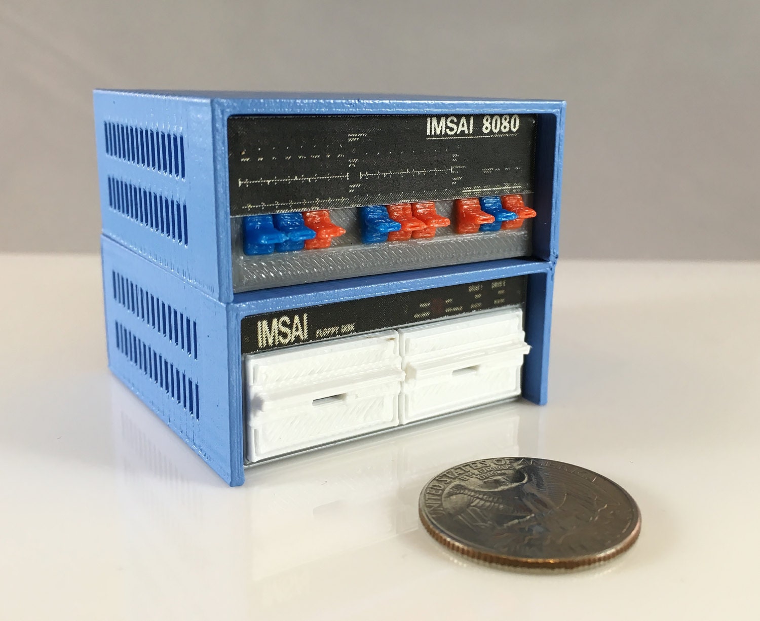 Mini IMSAI 8080 with IMSAI FDC-2 floppy disk drives 3D