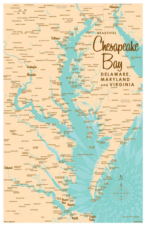 Chesapeake Bay Map Print