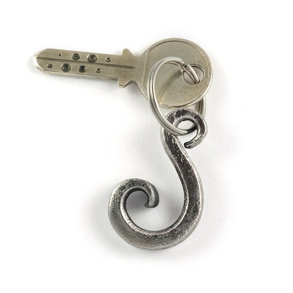 Forged wrought iron keychain hand forged gift