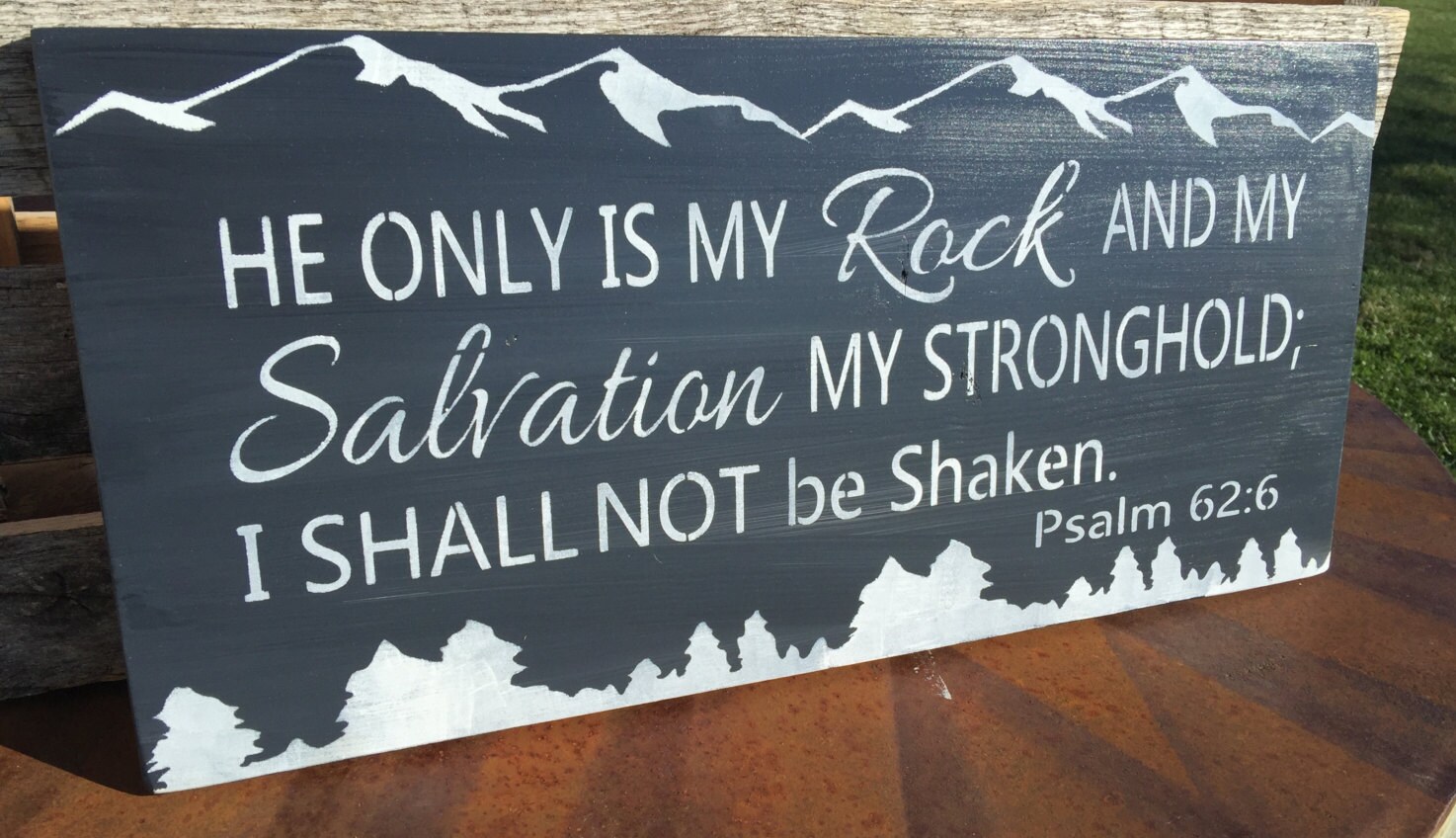 Christian Sign Christian Wood Sign Mountain Sign Wooden