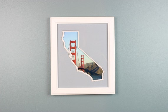 California Photo Map by MemorableMats on Etsy
