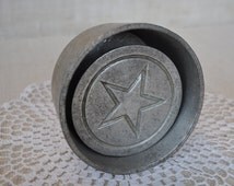 T.R. Hall Metal Star Pattern Butter Mold - 1 Pound - from Burlington N.C.