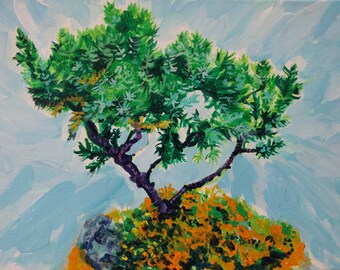 Bonsai tree painting | Etsy