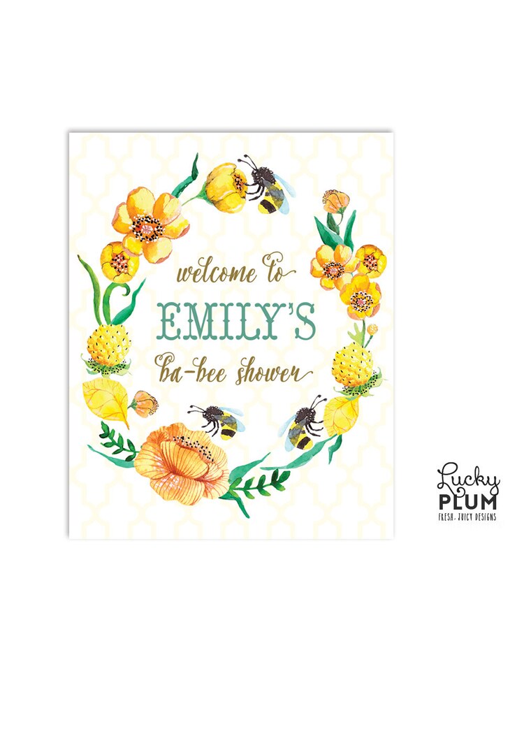 Bee Welcome Sign / Bumble Bee Welcome Sign/ by LuckyPlumStudio