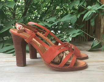 Wood stacked heels | Etsy