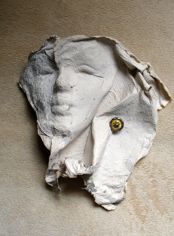 Face sculpture handmade paper art face paper sculpture