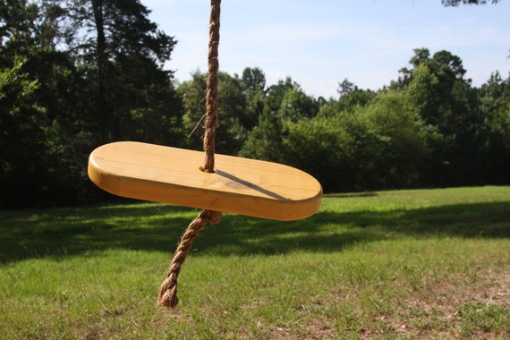 Single Rope Yellow Tree Swing by HoganTreeSwings on Etsy