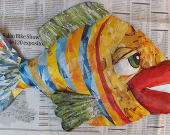 Paper mache fish | Etsy