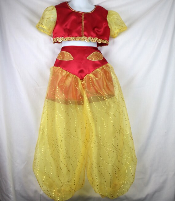 Size 5/6 3 Piece Red & Gold Genie Costume by PurpleWishingWell
