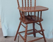 Wooden high chair | Etsy