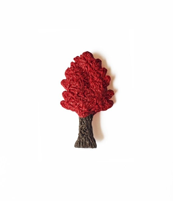 Items similar to Red Oak Tree Magnet - Polymer Clay Magnet - Autumn ...