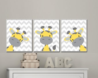Giraffe nursery art | Etsy