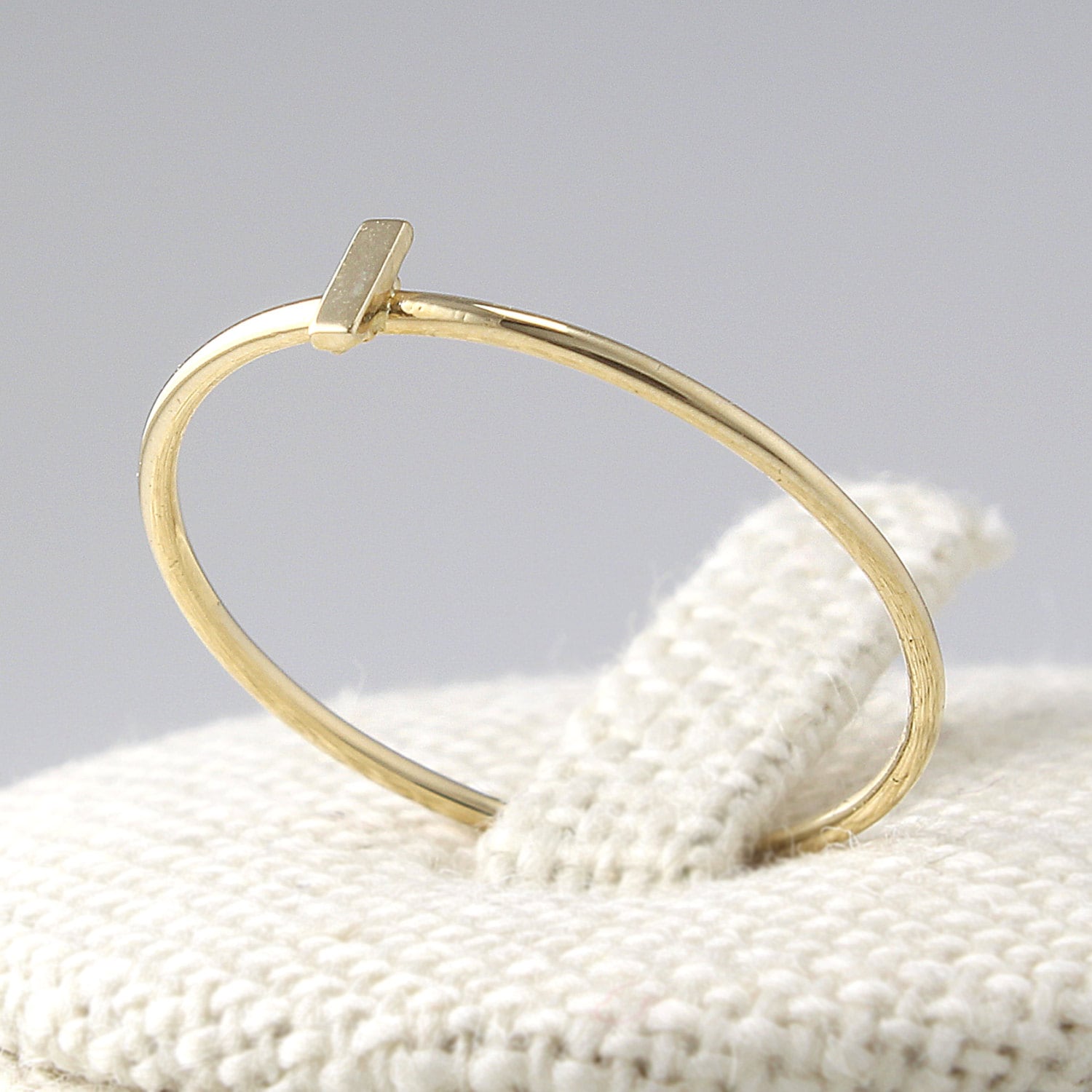 14K Solid Gold Thin Stacking Ring 14K Solid Gold Thin Band